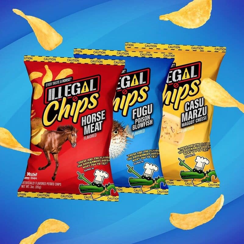Illegal Chips that feature highly exotic flavors